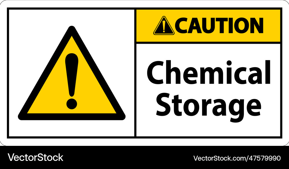 Caution chemical storage symbol sign on white Vector Image