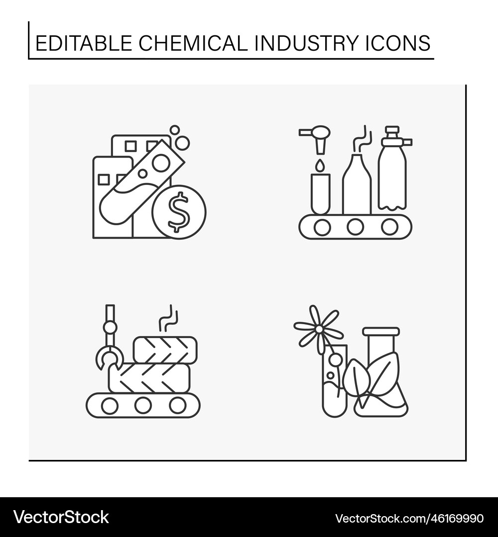 Chemical industry line icon Royalty Free Vector Image