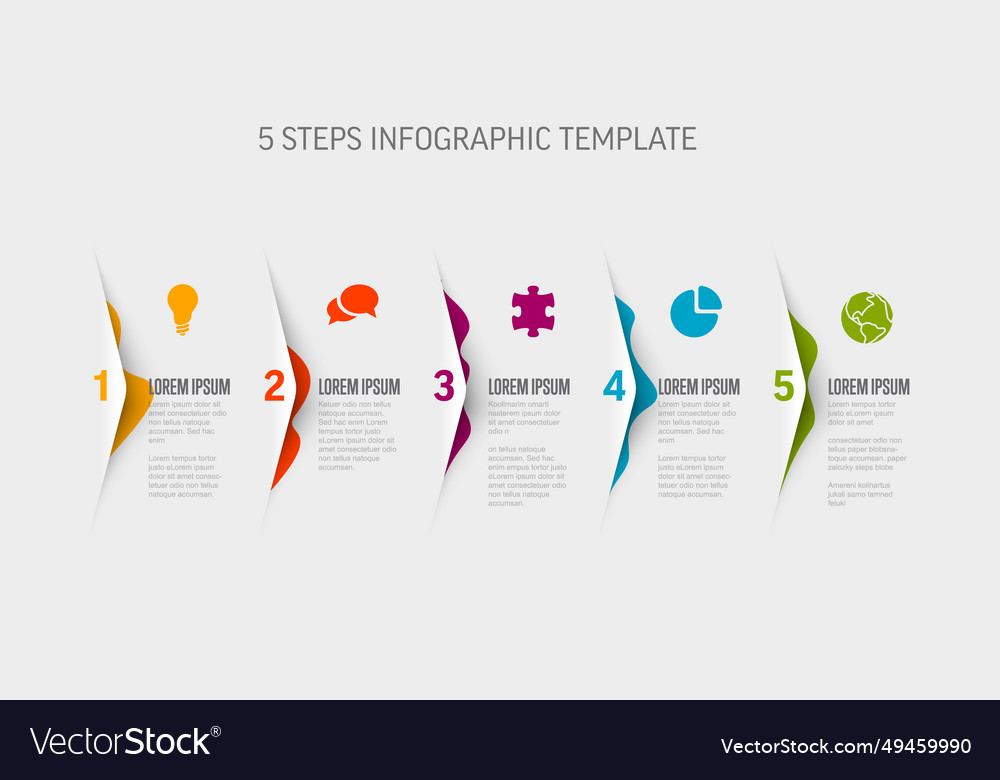 Five steps progress or options template Royalty Free Vector