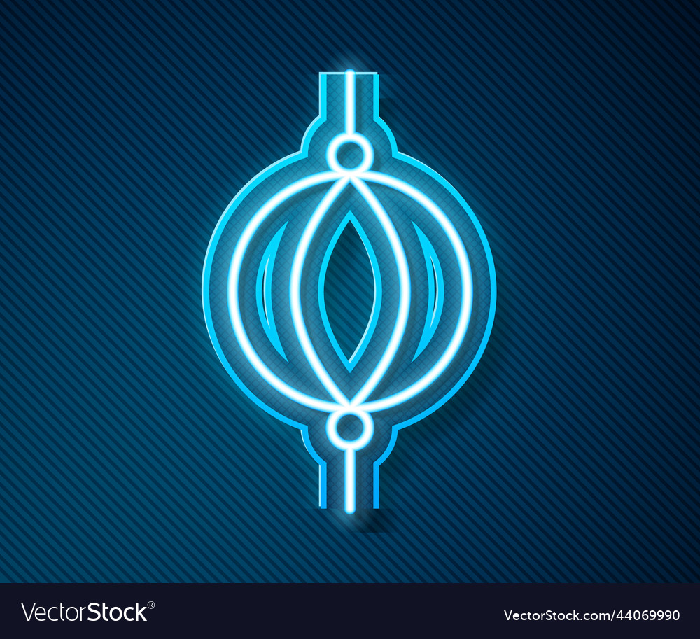 Glowing Neon Line Punching Bag Icon Isolated Vector Image
