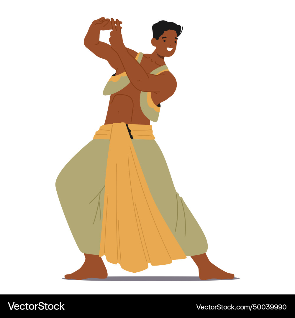 Graceful and expressive indian male dancer Vector Image