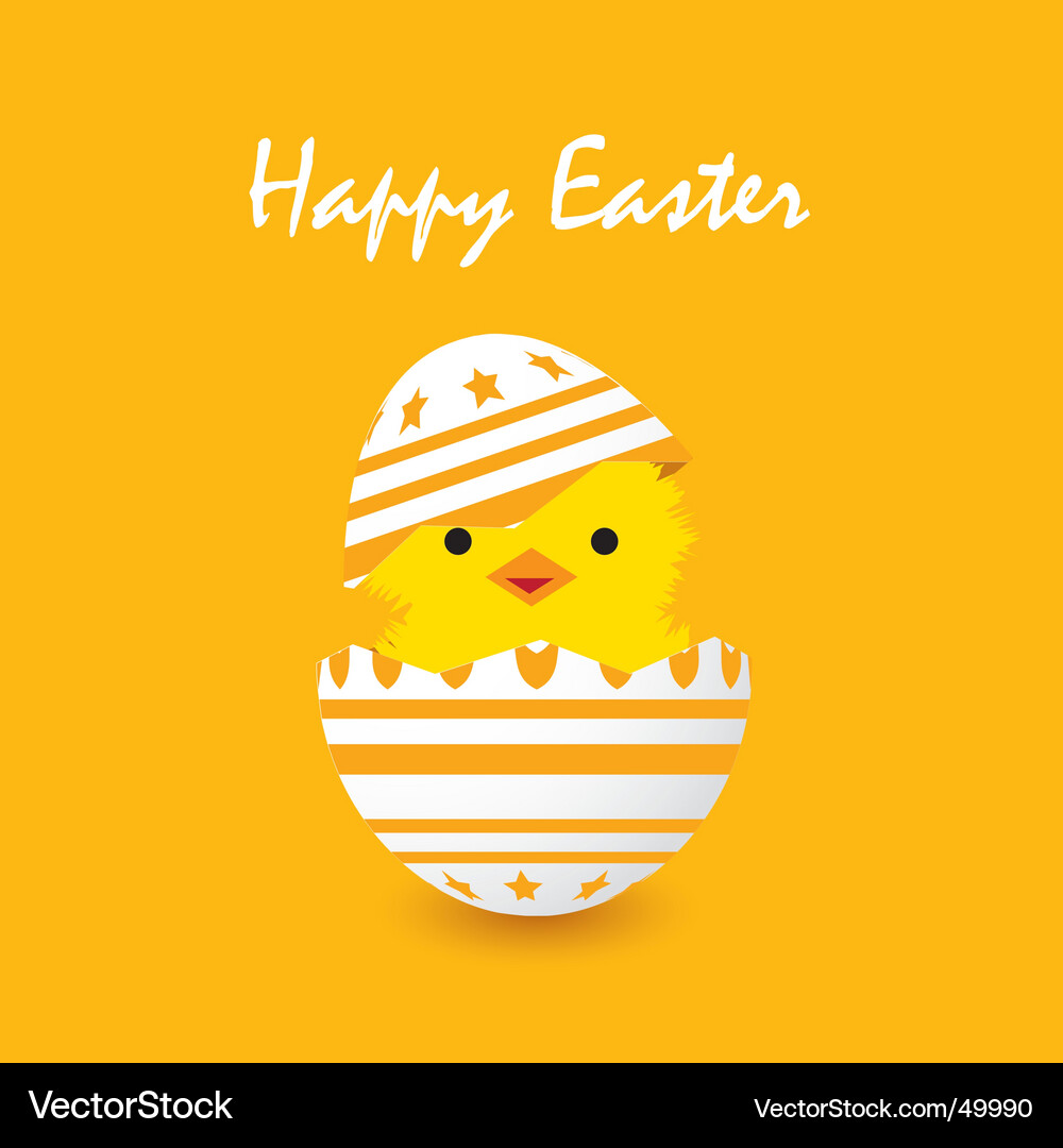 Hatching Chick Easter Card Royalty Free Vector Image