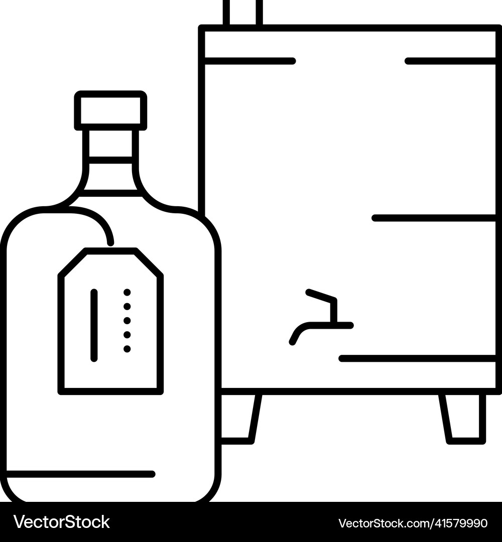 Homemade alcohol line icon isolated Royalty Free Vector