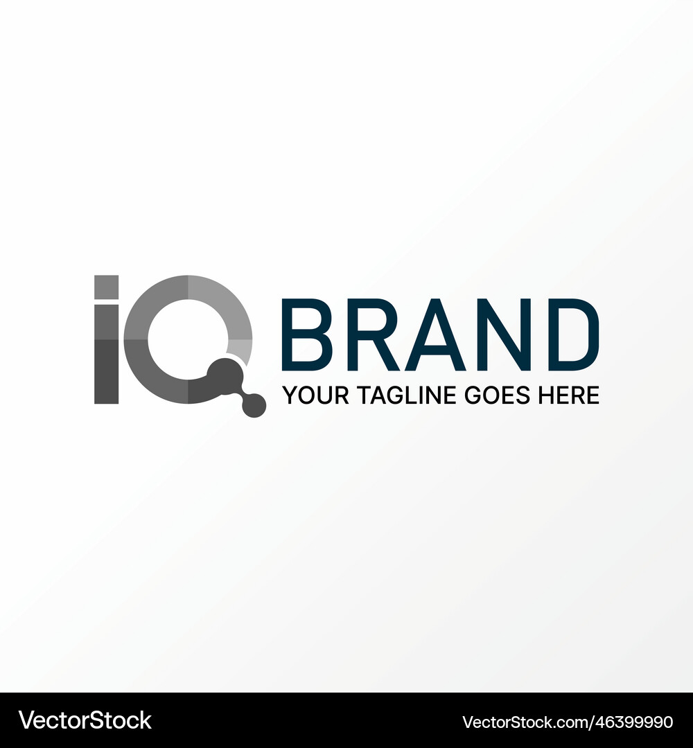 Letter word iq sans serif circle dot tech font Vector Image