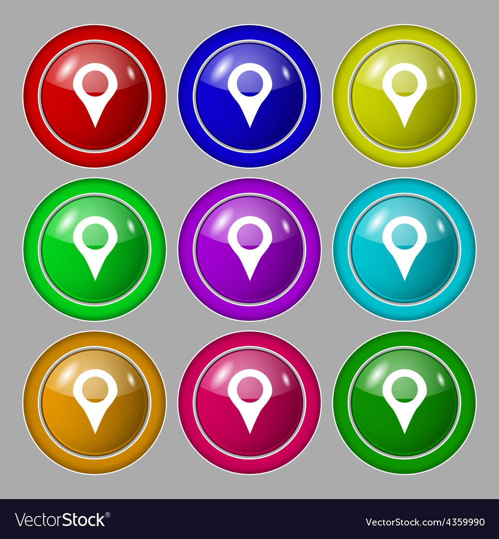 Map pointer gps location icon sign symbol on nine Vector Image