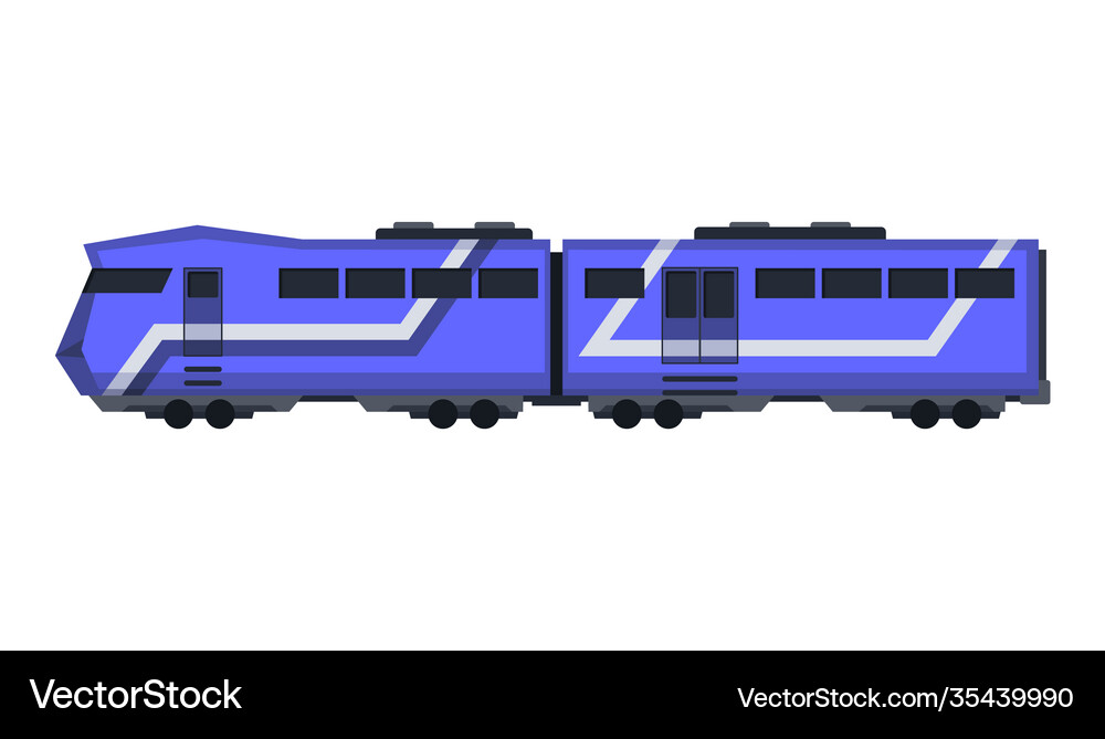 Passenger express train railway carriage cartoon Vector Image