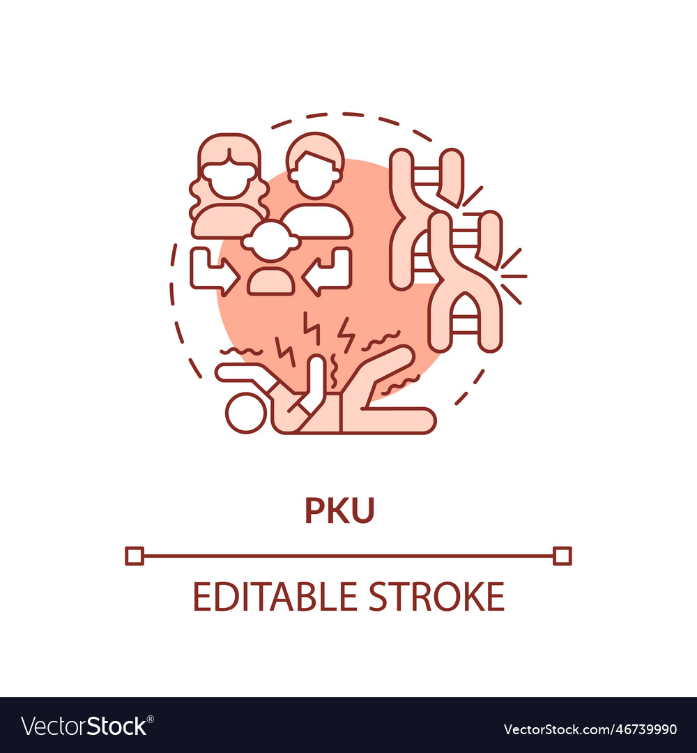 Pku red concept icon Royalty Free Vector Image