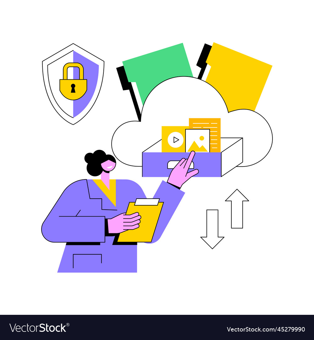 Secure file sharing abstract concept Royalty Free Vector Secure file sharing abstract concept Royalty Free Vector