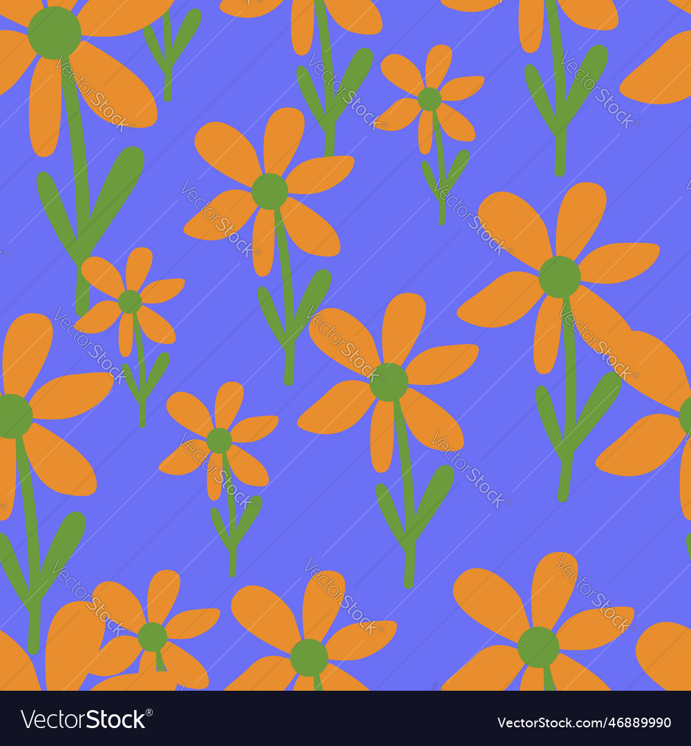 Stylized tropical simple flower seamless pattern Vector Image