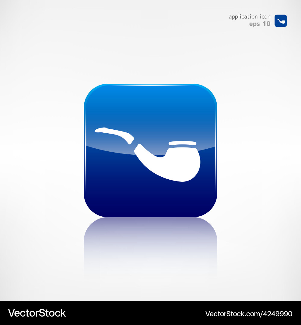 Tobacco pipe icon hipster style flat design Vector Image