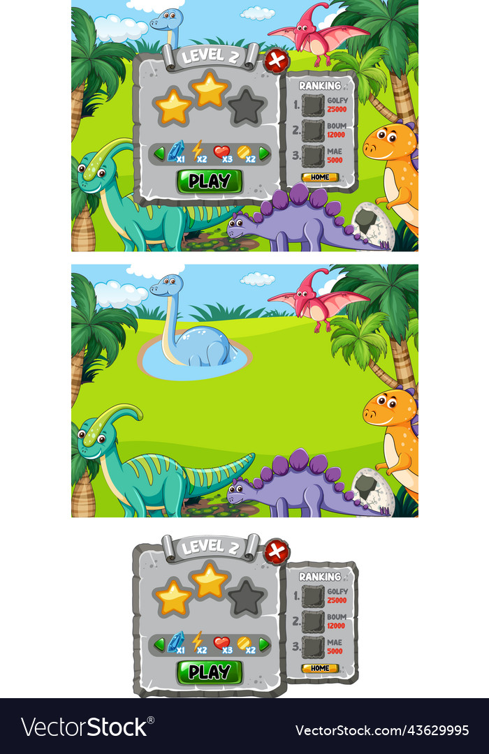 A game background template with elements Vector Image