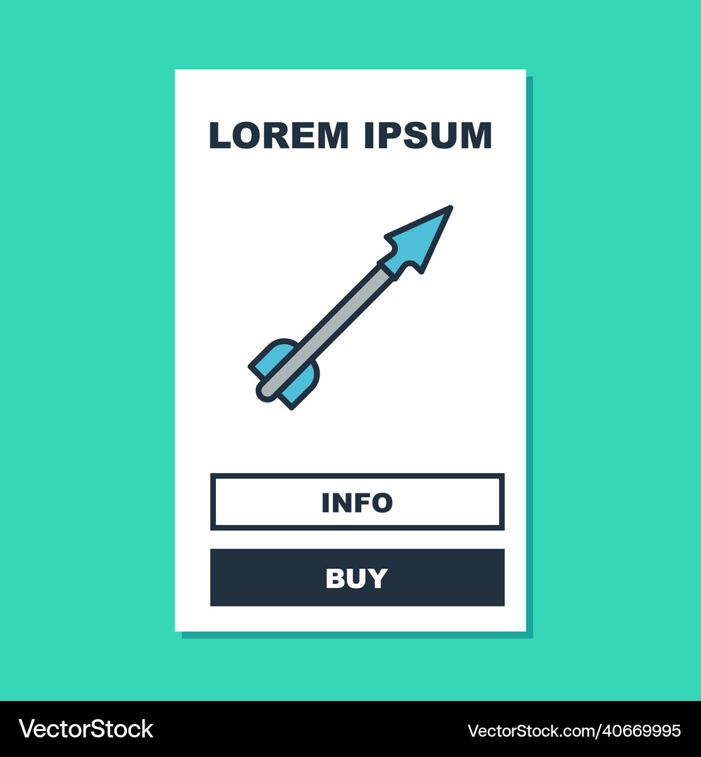 Filled outline medieval arrow icon isolated Vector Image