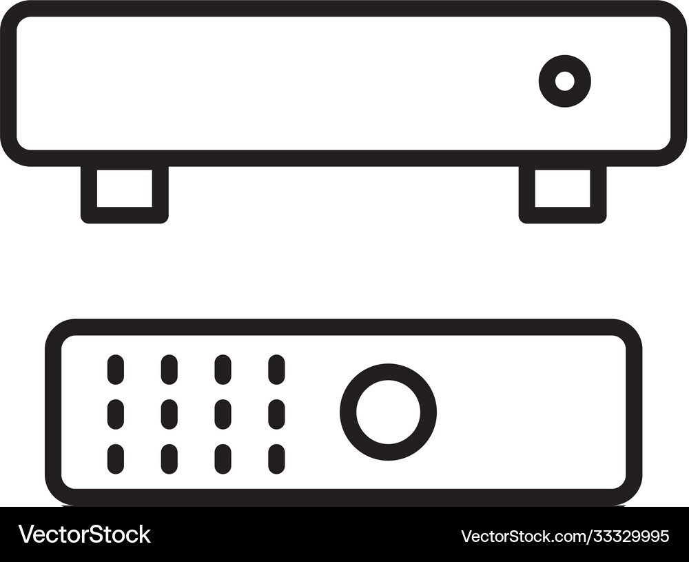 Grey multimedia and tv box receiver and player Vector Image