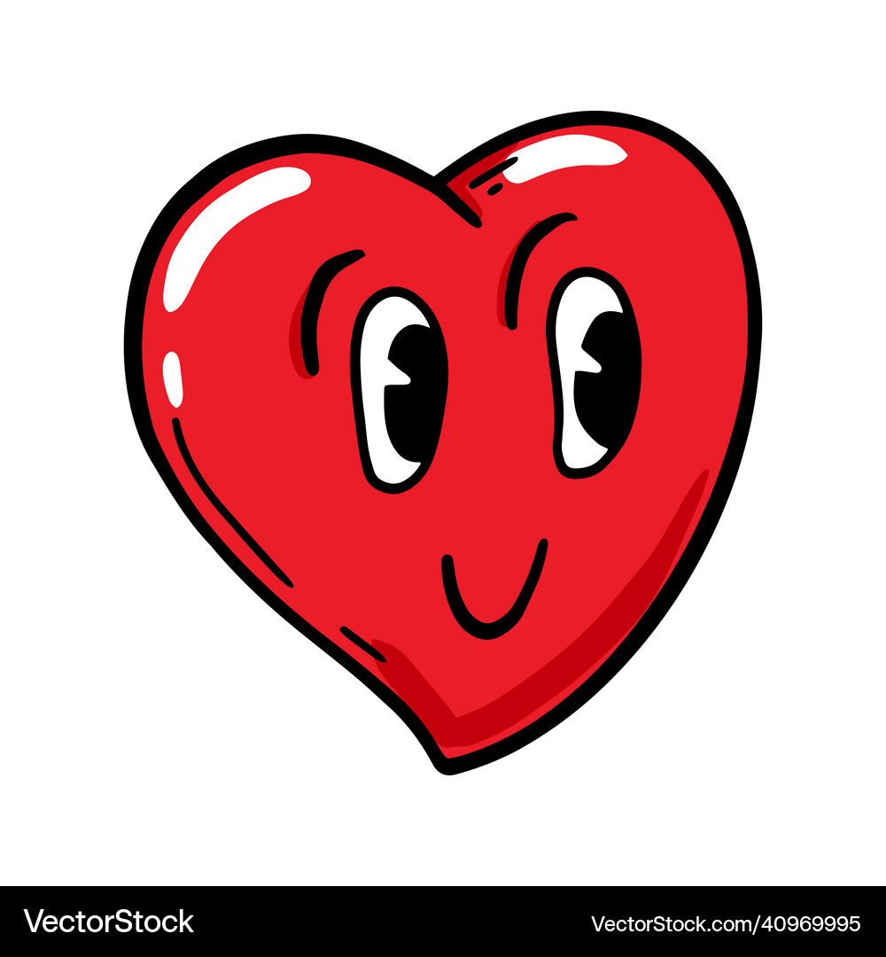 Heart in comic style valentines day design Vector Image