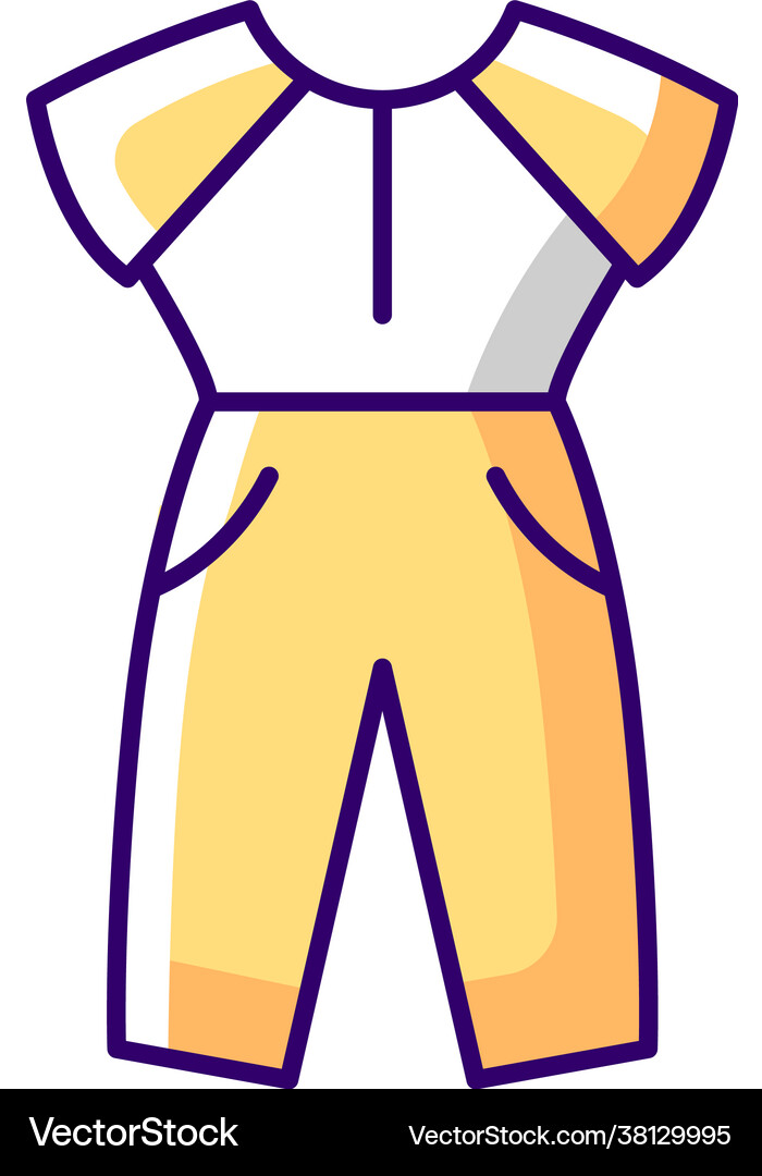 Jumpsuit rgb color icon Royalty Free Vector Image