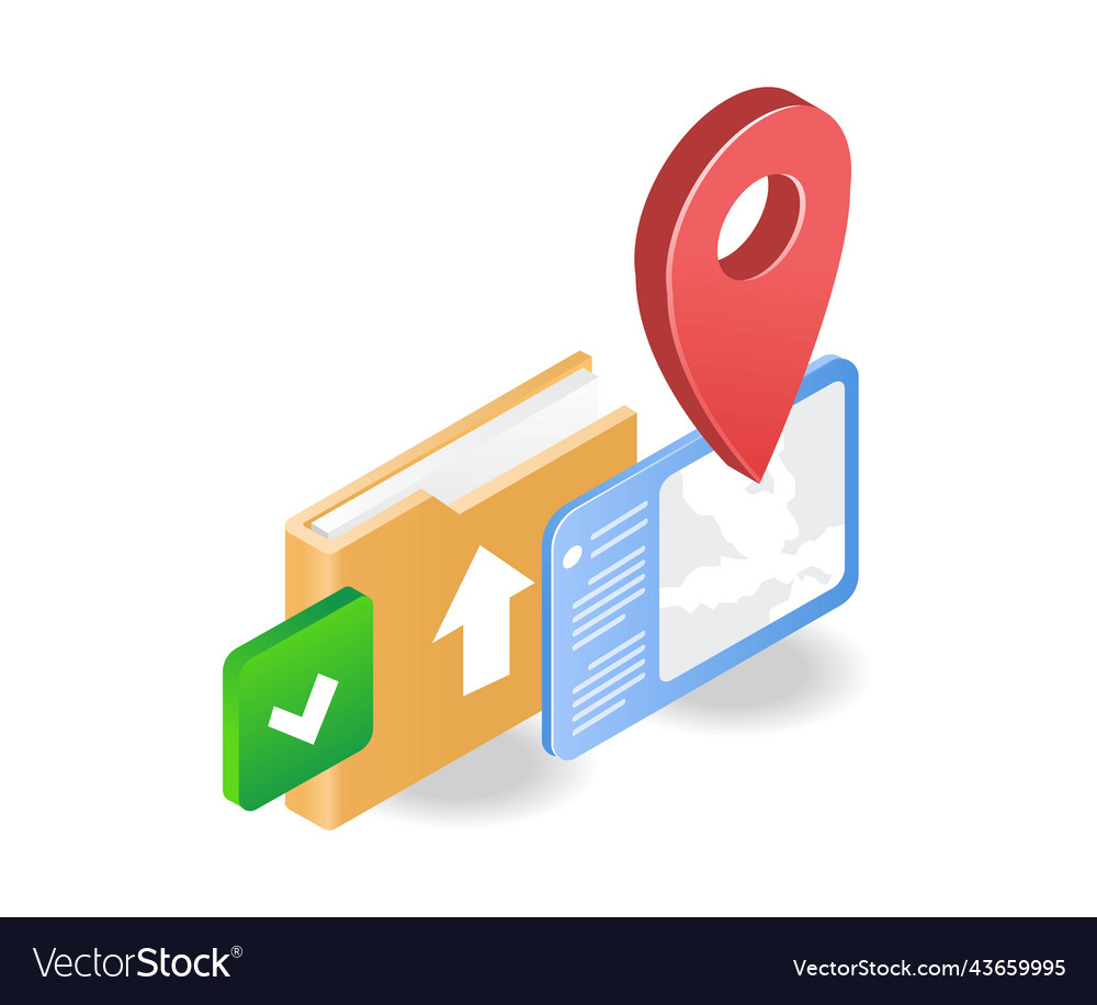 Location map application folder delivery Vector Image