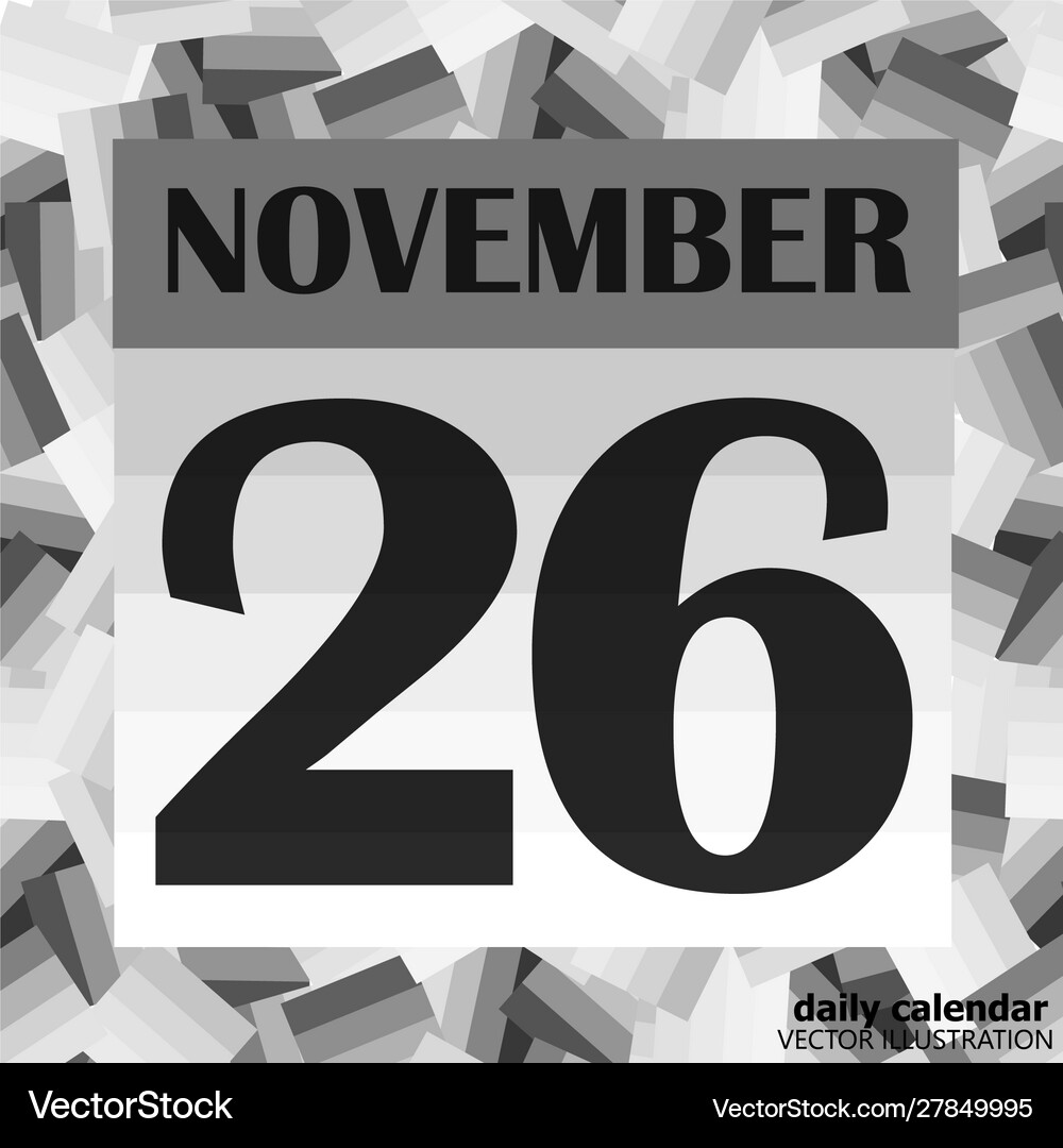 November 26 icon for planning important day Vector Image