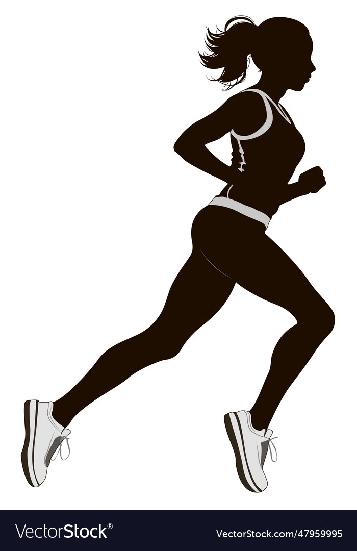Running woman abstract silhouette Royalty Free Vector Image