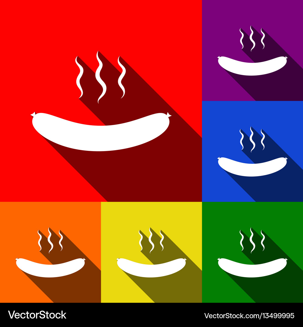 Sausage simple sign set icons Royalty Free Vector Image