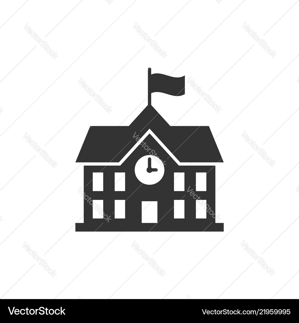 School building icon in flat style college Vector Image
