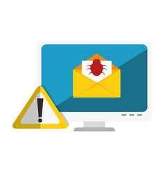 Shield with bug virus alert icon Royalty Free Vector Image