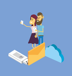 Cloud storage cartoon Royalty Free Vector Image