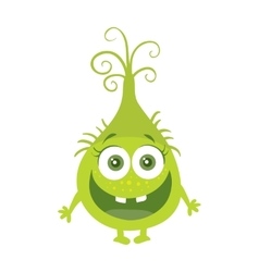 Cartoon flat confused monsters green icon Vector Image