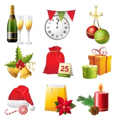 Christmas simple icons Royalty Free Vector Image