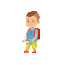 Boy getting zero on test Royalty Free Vector Image