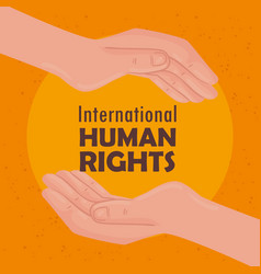 International human rights lettering poster Vector Image