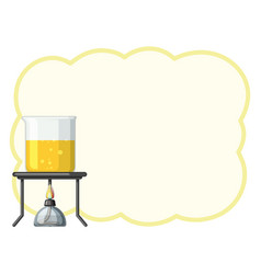 Border template with blue liquid in beaker Vector Image
