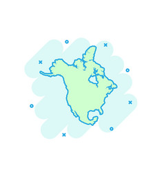 Cartoon north america map icon in comic style Vector Image