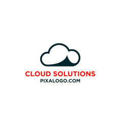Cloud solutions signal logo Royalty Free Vector Image