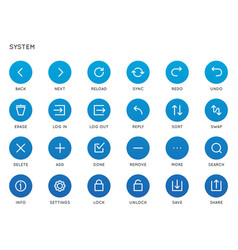 App control system user interface ui icon set Vector Image