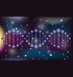 Deoxyribonucleic acid dna earth night sky banner Vector Image