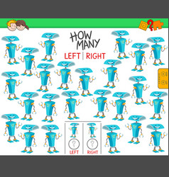 How many robots counting game for kids Royalty Free Vector