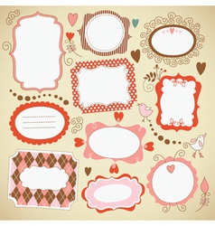 Set of romantic frames Royalty Free Vector Image