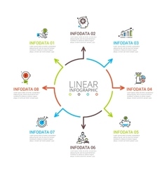 Flat linear graph chart Royalty Free Vector Image