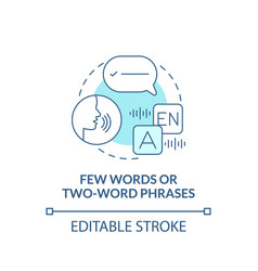 Few words and two-word phrases concept icon Vector Image