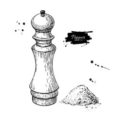 Set of two pepper mills with peppercorns Vector Image