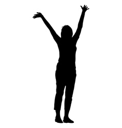Woman Silhouette Hands Up Vector Images (over 660)