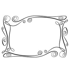 Flourish frame rectangle with squiggles Royalty Free Vector