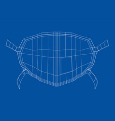 Medical surgical mask blueprint style Royalty Free Vector
