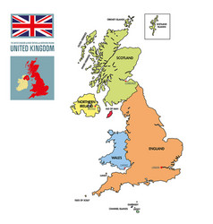 Political map united kingdom with regions Vector Image