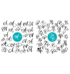 Set of hand drawn calligraphy letter e Royalty Free Vector
