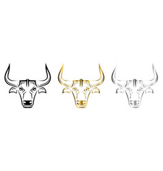 Taurus zodiac line art eps 10 Royalty Free Vector Image
