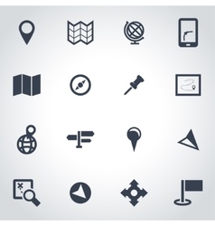 Black map icons set Royalty Free Vector Image - VectorStock