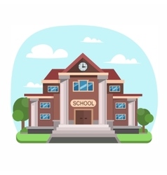 School front view Royalty Free Vector Image - VectorStock