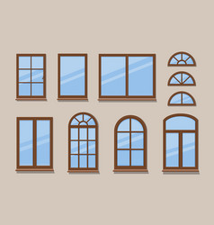 Windows with white frames set Royalty Free Vector Image