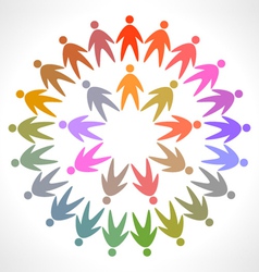 Circle people diversity multicolor logo Royalty Free Vector